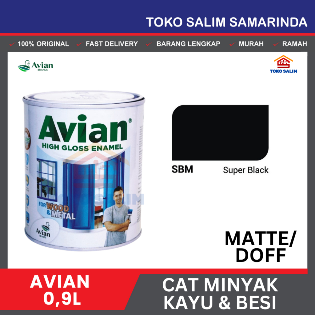 Jual Cat Minyak Kayu dan Besi 0,9L 1KG AVIAN Warna Lengkap SB (Super ...