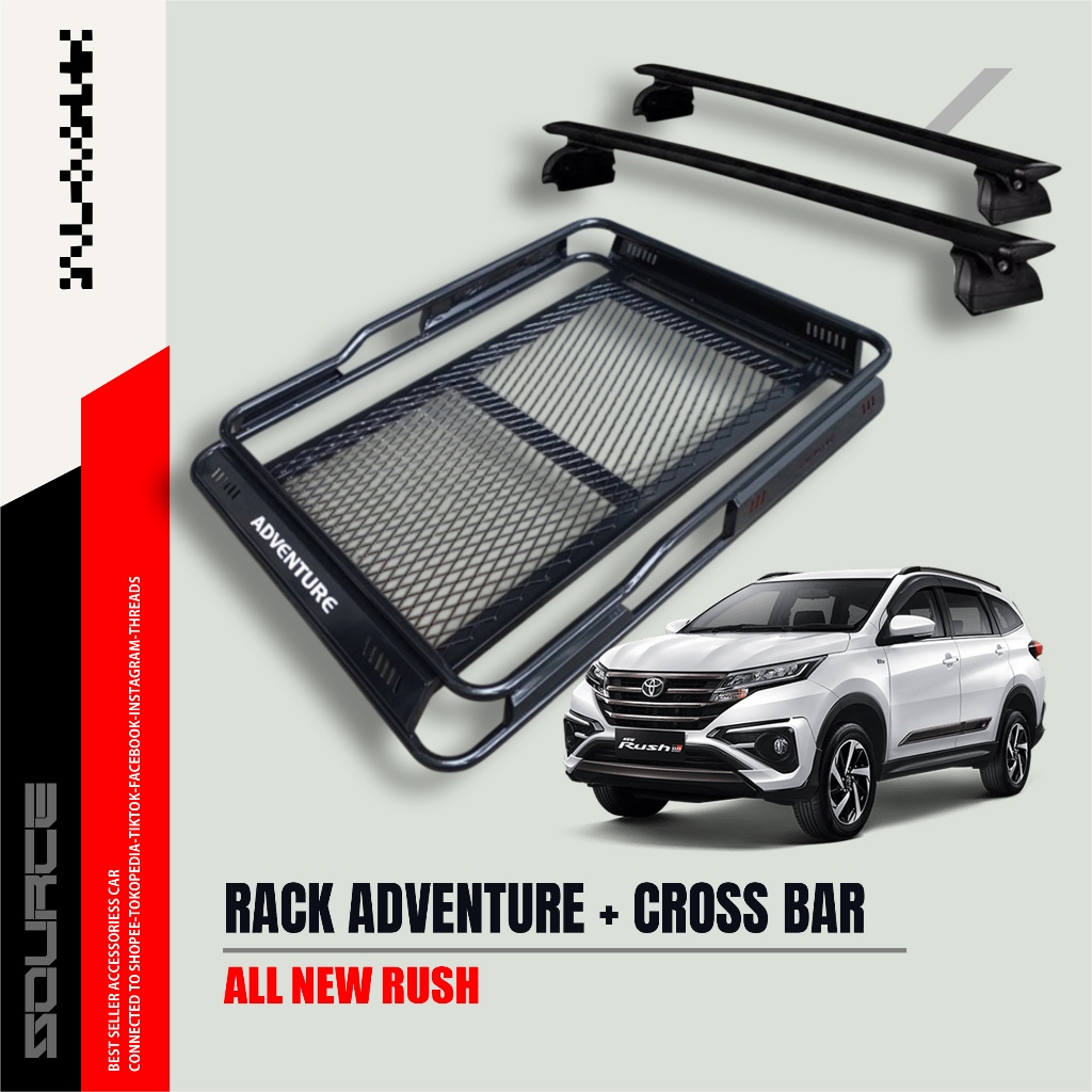 Jual PAKET ROOF RACK / RAK ADVENTURE RACK + PALANG TENGAH CROSS BAR ...
