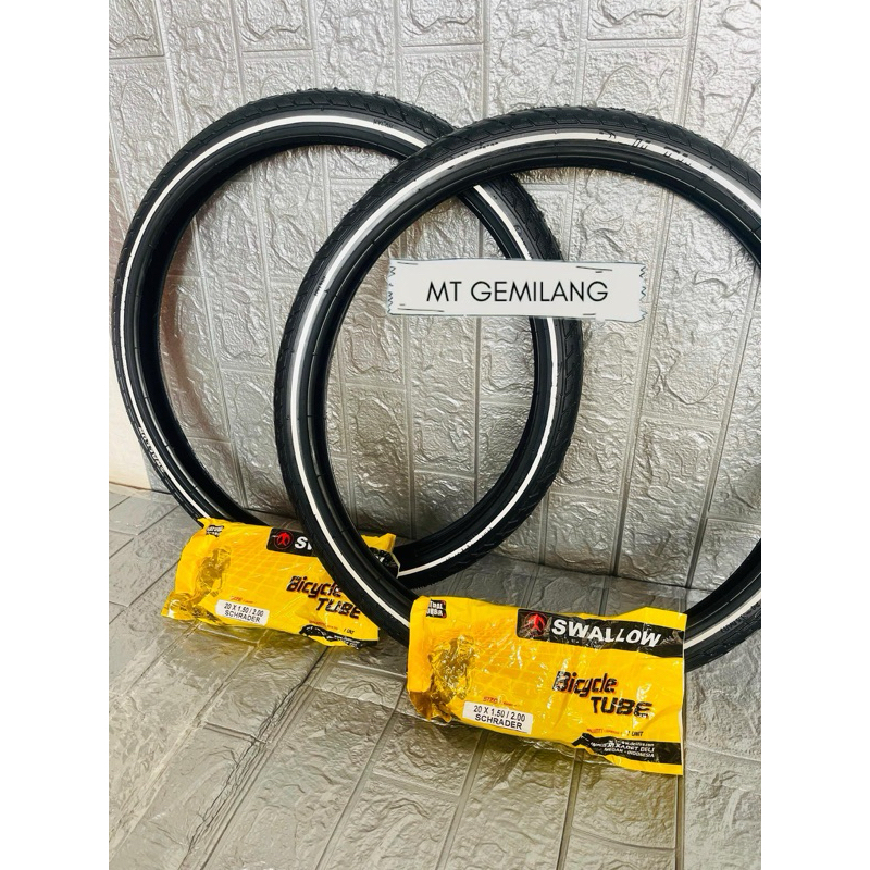 Jual Paket lengkap Ban Menyala swallow plus ban dalam 20 x 1.50 Swallow BMX | Shopee Indonesia