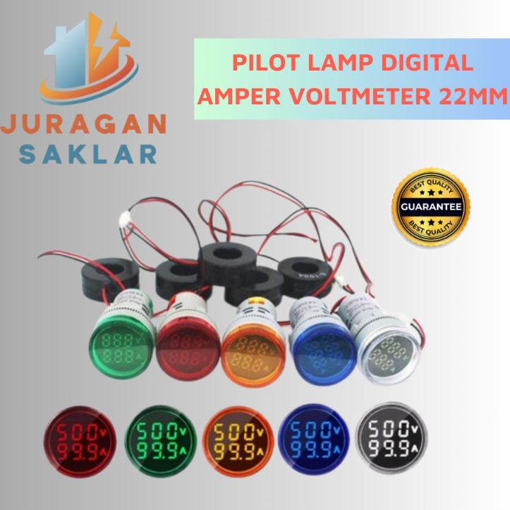 Jual PILOT LAMP DIGITAL VOLT + AMPER INDIKATOR 22MM Bulat | Shopee ...