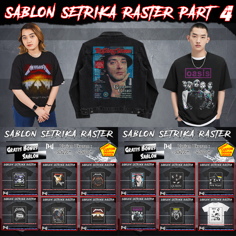 Jual Sablon stiker kaos sablon DTF printing RASTER band metal Part 4 ...