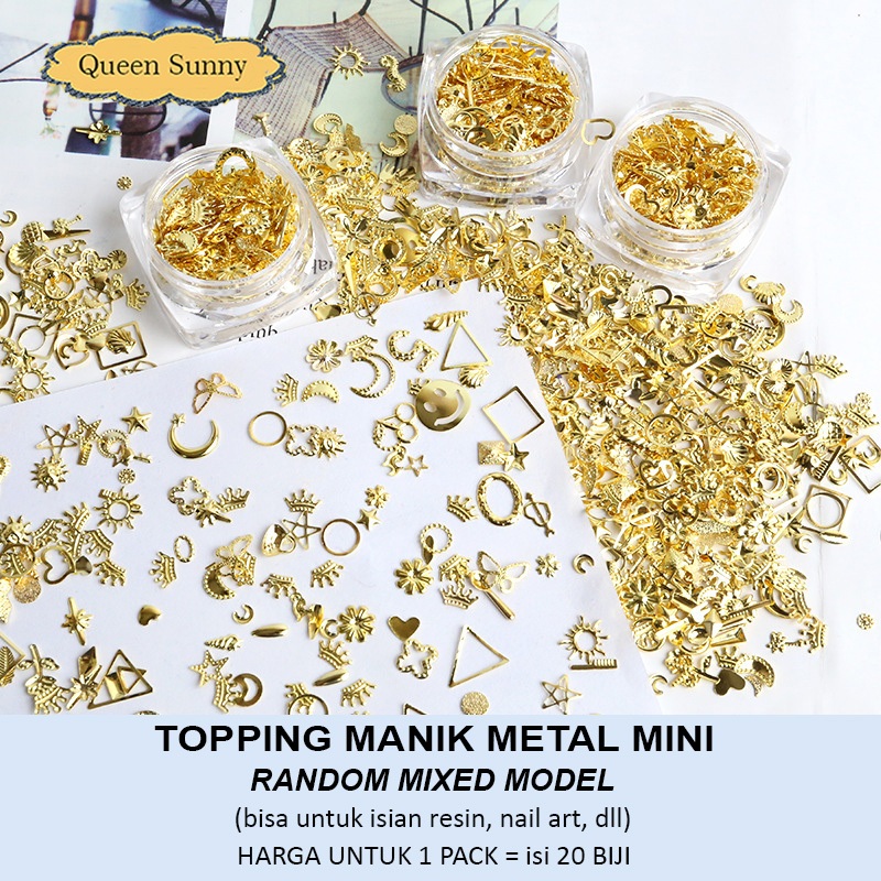 Jual (20 Pcs) Topping Mini Manik Metal Sprinkle Mixed Motif Sequin ...