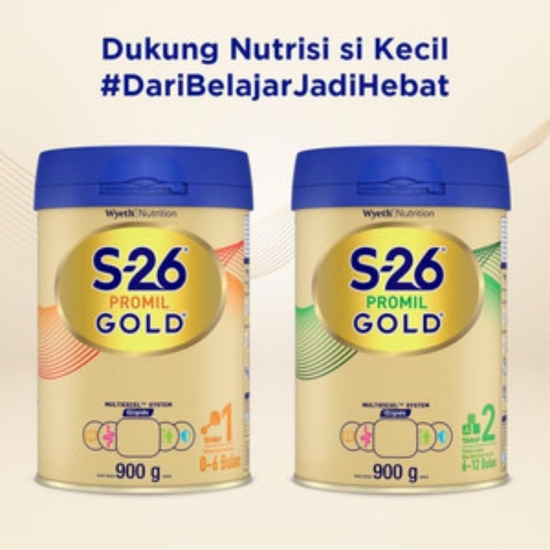 Jual S-26 Promil Gold Tahap 1 (0-6) Bulan & 2 (6-12) Bulan 900gr ...