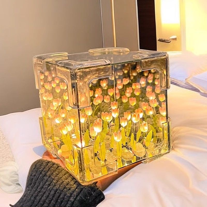 Jual Lampu Malam Bunga Tulip Kubus Rubik Tulip Malam Lampu Led Kamar ...