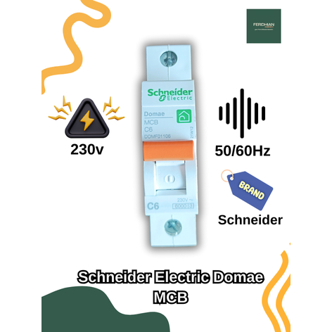 Jual Schneider Electric NEW DOMAE MCB 6A 1P - DOMF01106 | Shopee Indonesia