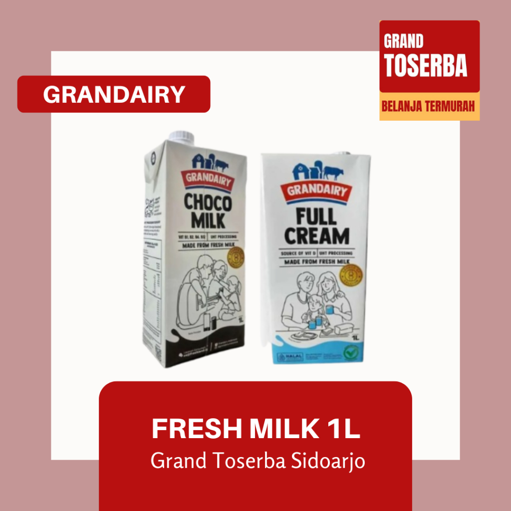 Jual GRAINDAIRY FRESH MILK 1L / SUSU SAPI SEGAR VARIAN FULL CREAM ...