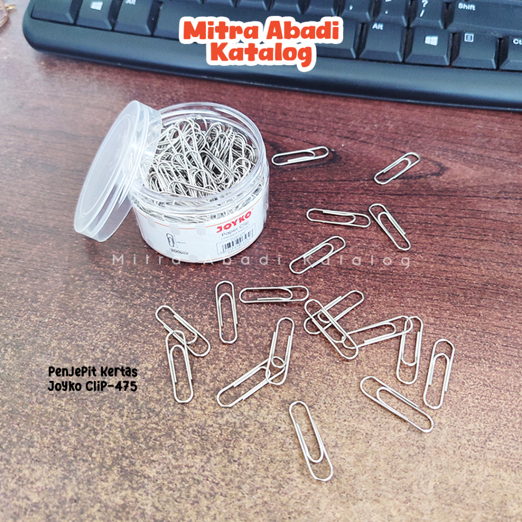 Jual PAPER CLIP JOYKO CLIP-475 / satu set penjepit kertas warna silver ...