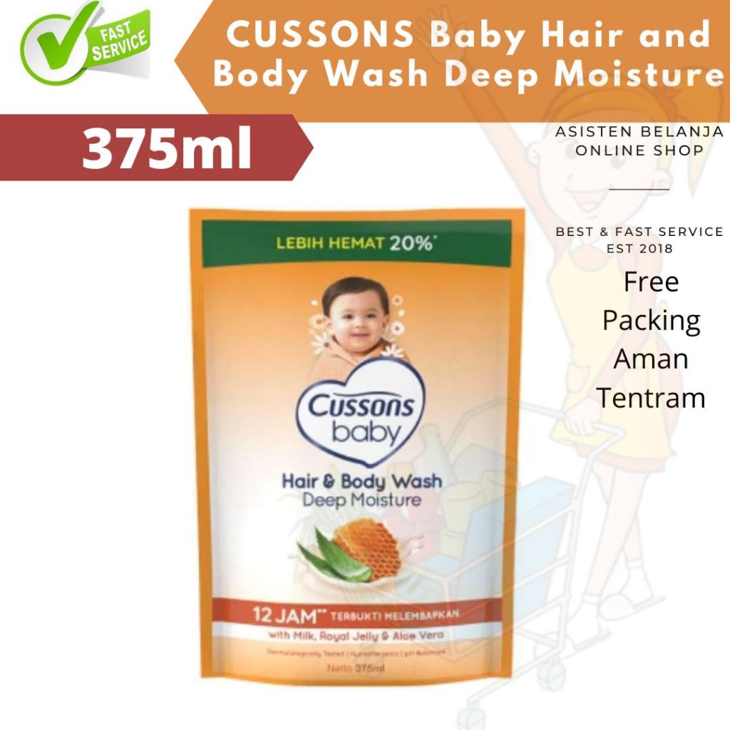 Jual Cussons baby hair & body wash deep moisture with milk royal jelly ...