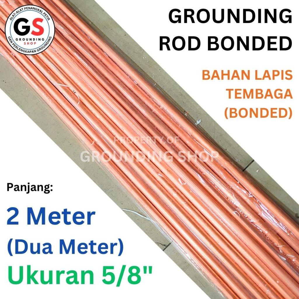 Jual Rod Bonded 5/8 x 2 Meter Bahan Lapis Tembaga / Stik Rod Grounding ...