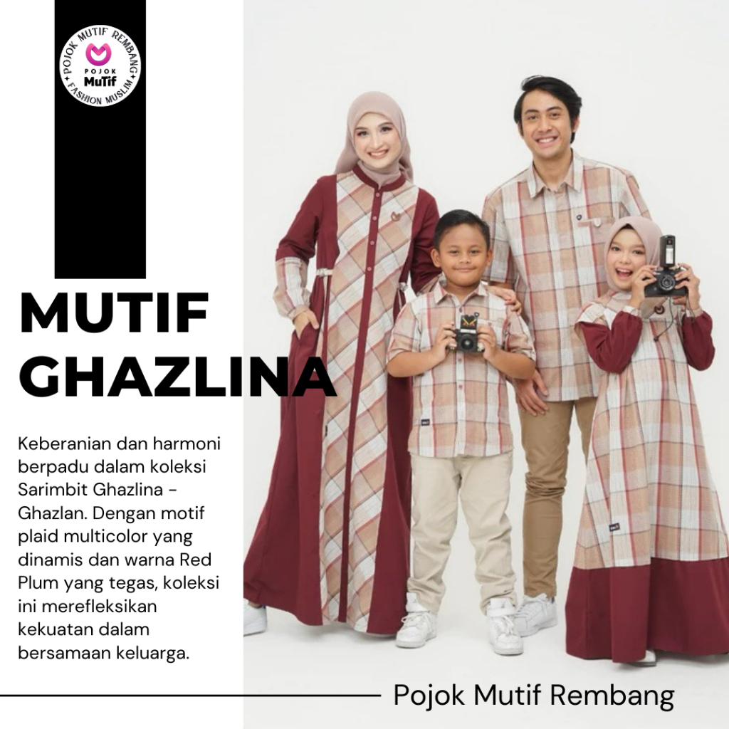 Jual MUTIF SARIMBIT 2025 - MUTIF SERIES GHAZLINA GHAZLAN RED PLUM BAJU SARIMBIT FAMILY MODEL ...