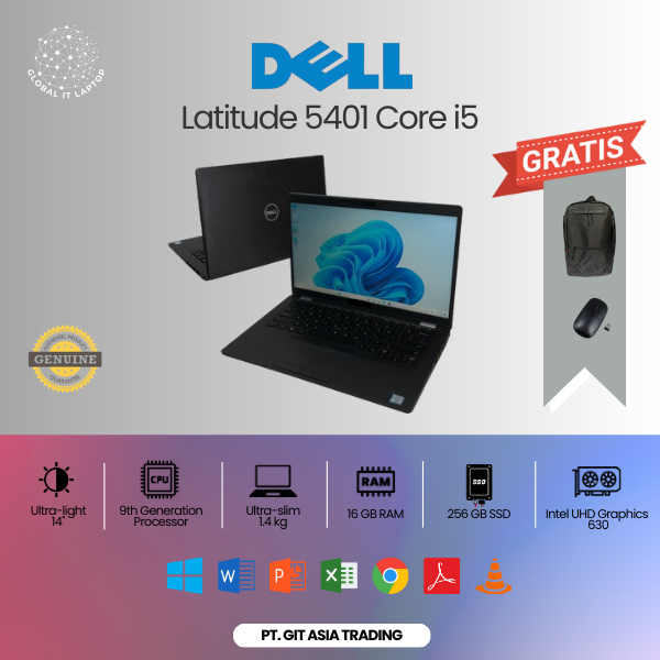 Jual Laptop DELL LATITUDE 5401 CORE I5 GEN 9 | RAM 16/256GB SSD | 14 ...
