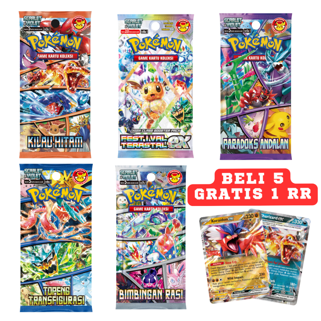 Jual TERMURAH Kartu Pokemon TCG Booster Pack Card Original Asli Box Indonesia English Japan ...