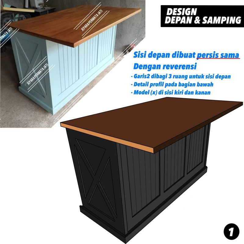 Jual Meja bar / meja dapur / minibar / meja makan / buppet dapur custom ...