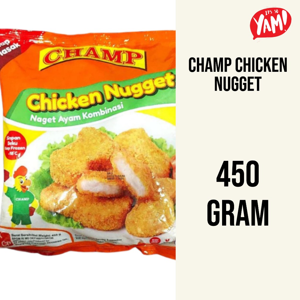 Jual CHAMP CHICKEN NUGGET 450 GRAM NUGET AYAM CHAMP CEMILAN FROZEN ...