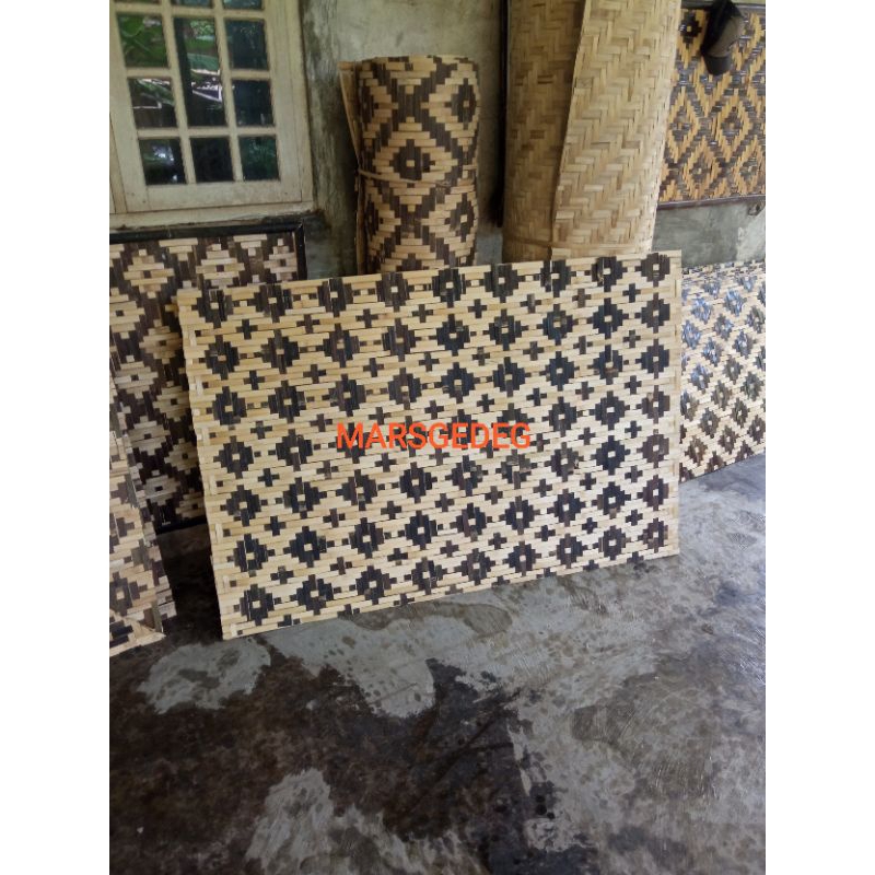 Jual Anyaman bambu motif/bilik/Gedeg/kepang/gribik/tabag ukuran 1mx2m ...