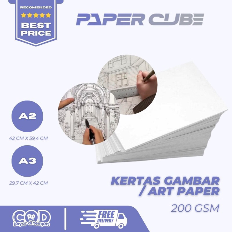 Jual KERTAS GAMBAR A2 & A3 / TIDAK GLOSSY A2 & A3 | 200 GSM | Shopee ...