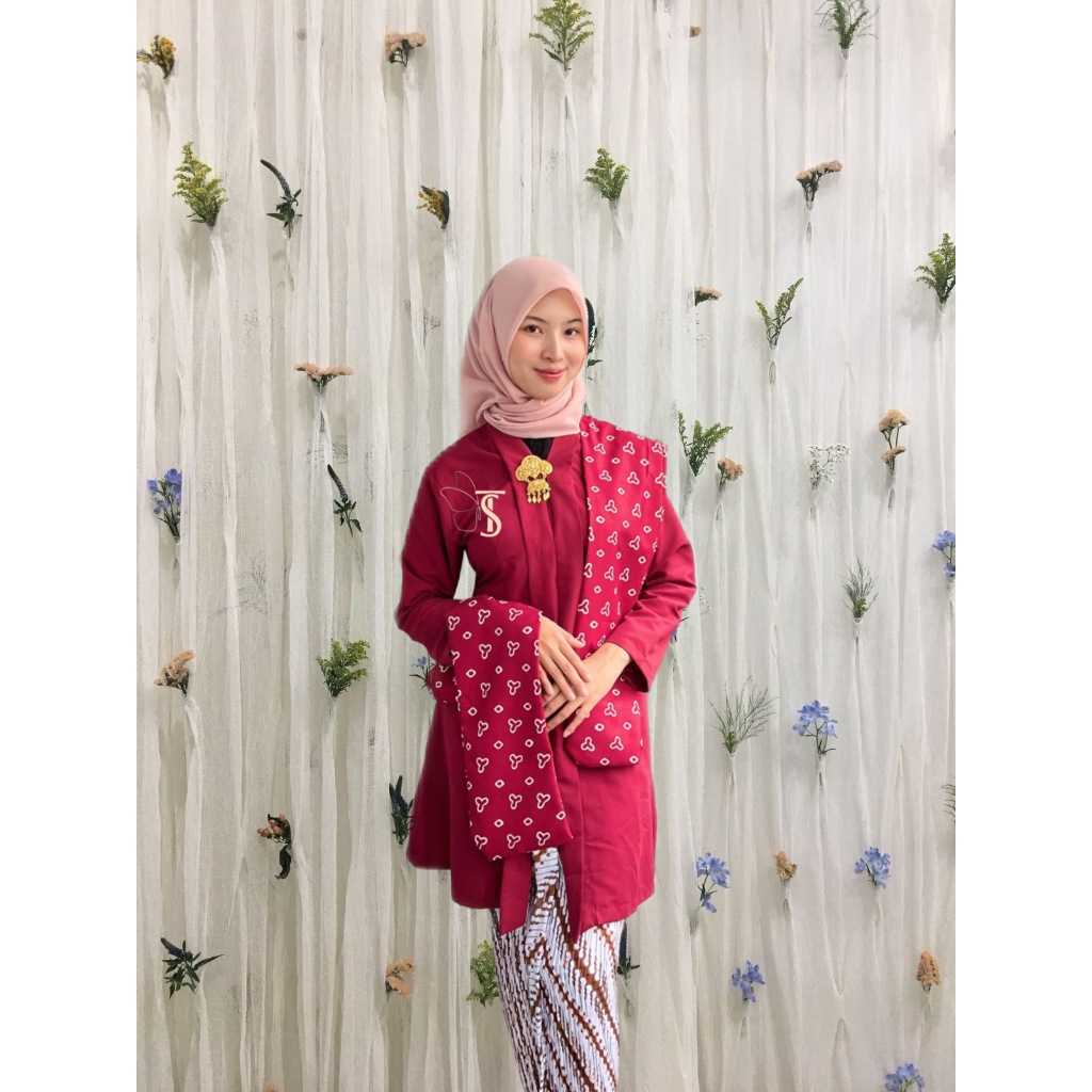 Jual Long Tunik Kebaya Modern/ Kebaya Kartini Panjang Polos Bahan Katun ...