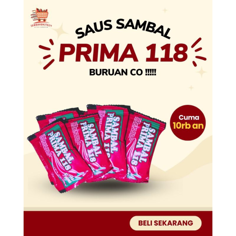 Jual Saos Sambal Sachet Prima 118 @ 4 Gram Isi 200 Pcs | Shopee Indonesia