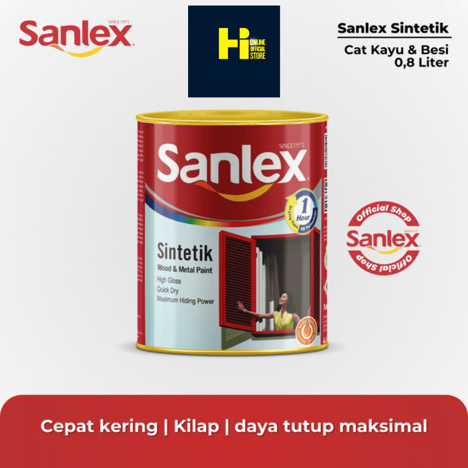 Jual SANLEX - SINTETIK CAT KAYU & BESI 0.8L | Shopee Indonesia