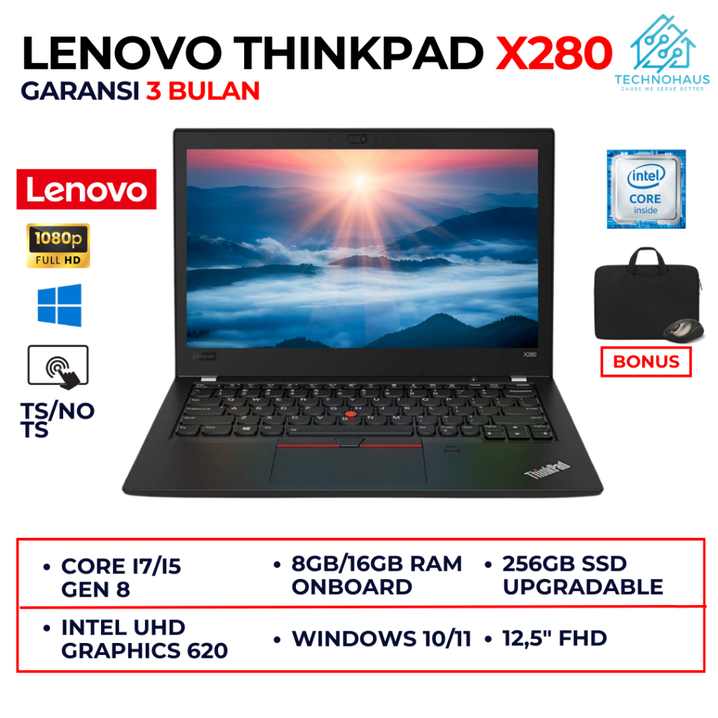 Jual LENOVO THINKPAD X280 TOUCHSCREEN I7 / I5 GEN 8 RAM 8GB 256GB SSD ...