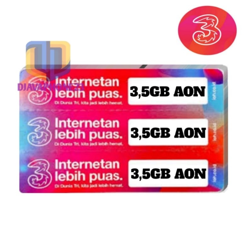 Jual VOUCHER DATA TRI 3,5GB AON | Shopee Indonesia