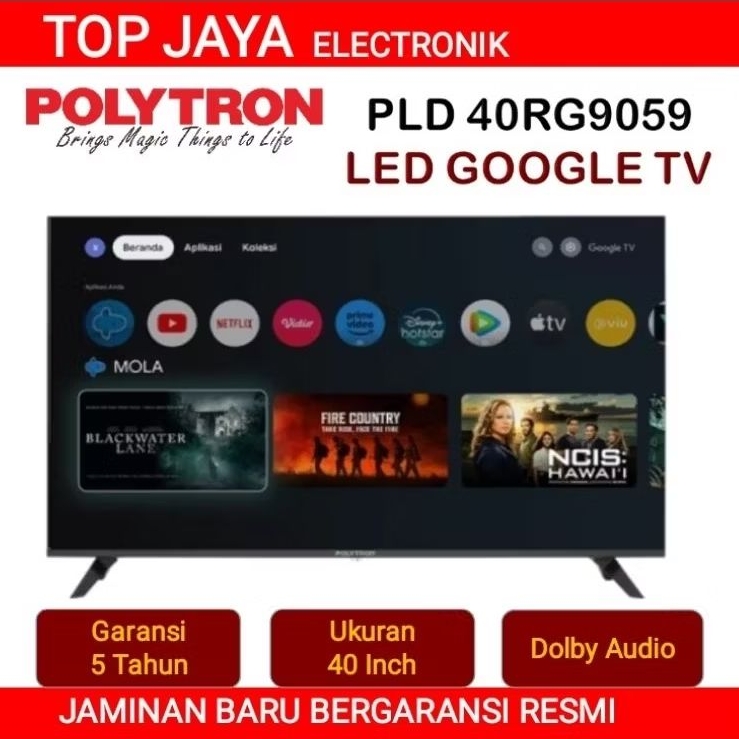 Jual LED TV POLYTRON 40 INCH SMART ANDROID GOOGLE TV BARU BERGARANAI ...