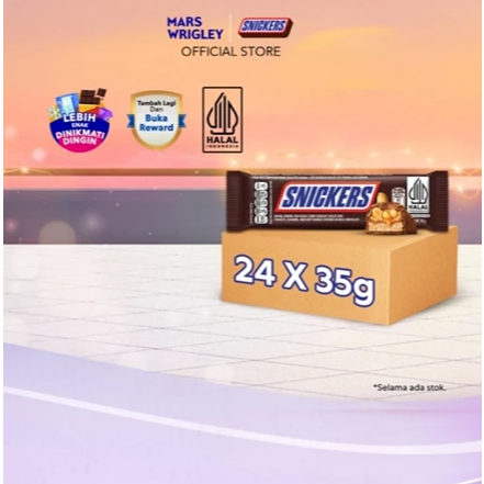 Jual SNICKERS CHOCOLATE ORIGINAL PEANUT 51gr / 1 BOX isi 24 | Shopee ...