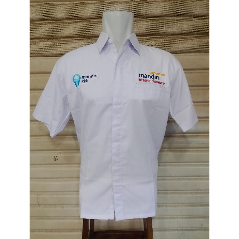 Jual Kemeja MANDIRI KKB Seragam Mandiri Putih Pendek | Shopee Indonesia