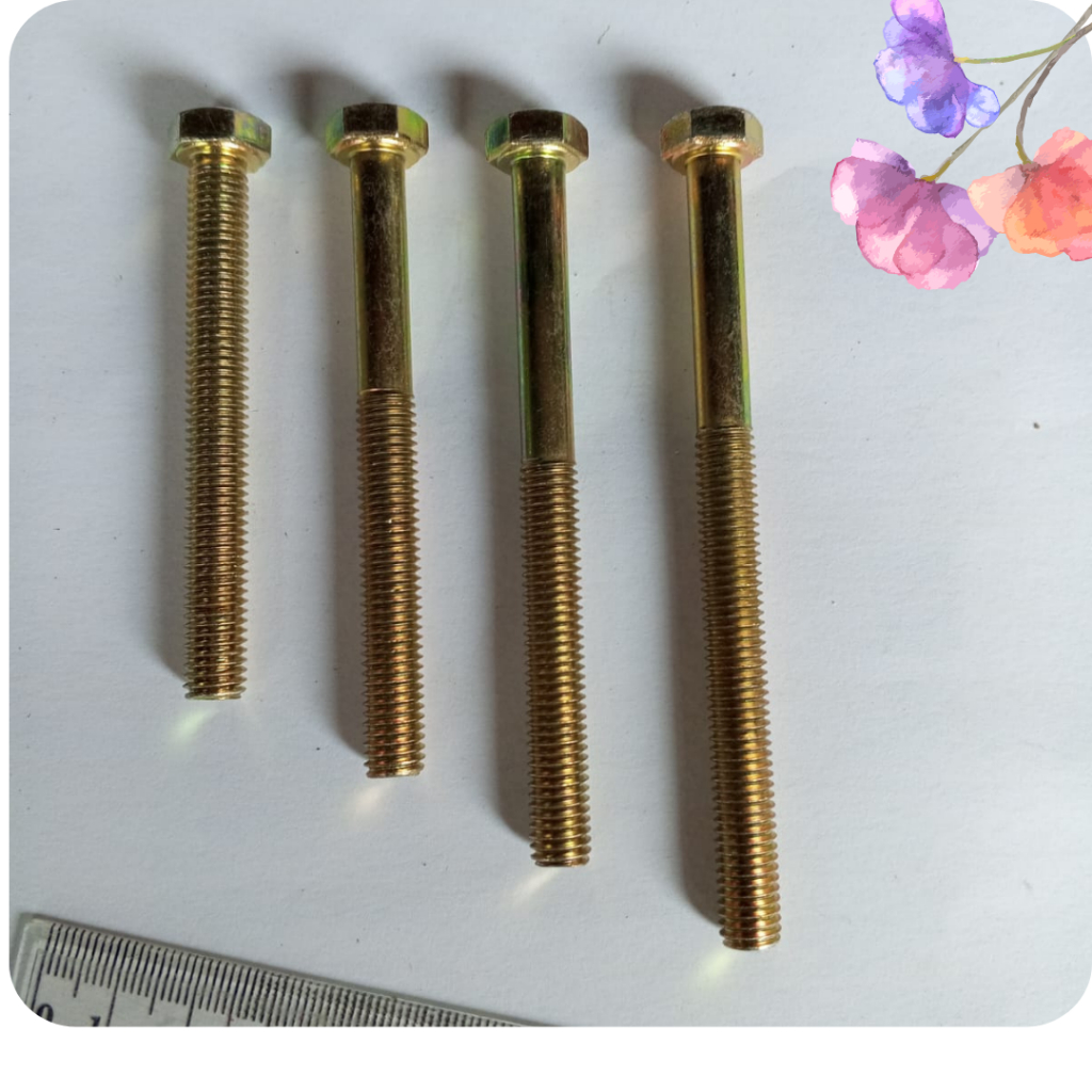 Jual Baut Mur kuning M8 x 70 - 100 mm / Baut 12 dan mur panjang 7-10 cm | Shopee Indonesia
