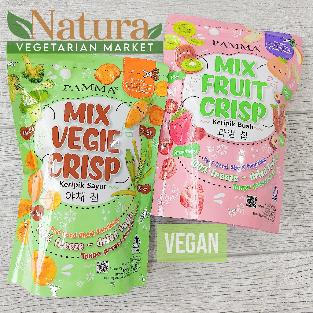 Jual Pamma Mix Veggie Mix Fruit Crisp Whole Strawberry Buah Sayuran Kering Vegetarian Vegan ...