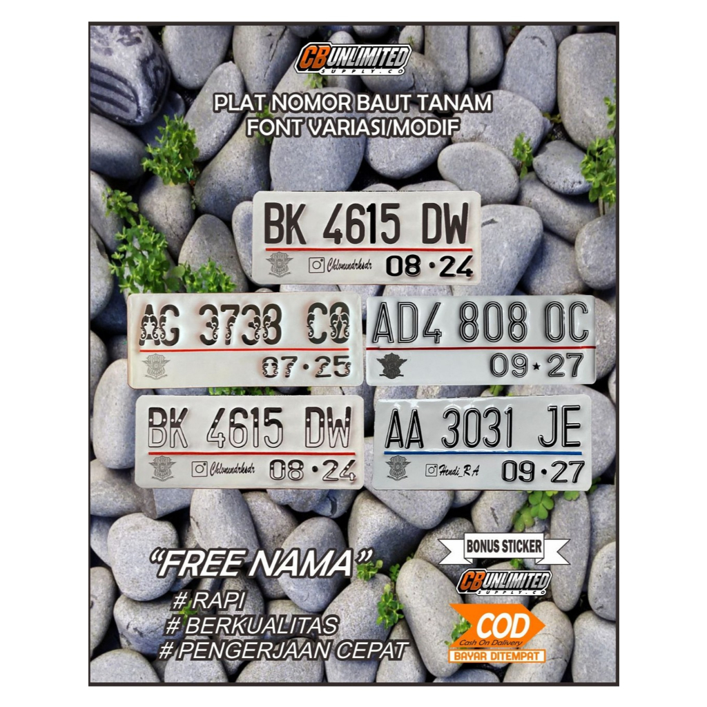 Jual PLAT CUSTOM NOMOR MOTOR BAUT TANAM FONT HURUF VARIASI MODIF ...