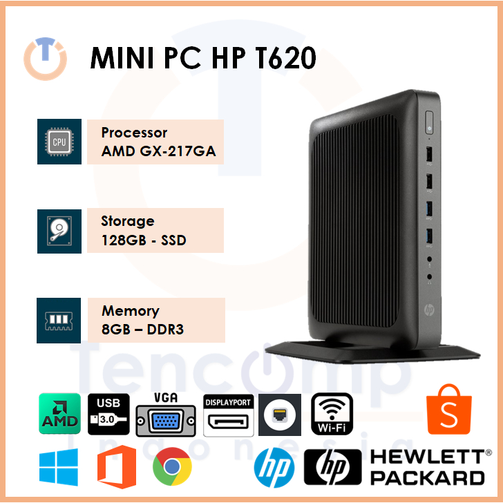 Jual Mini PC HP T620 Ram 16GB DDR3 SSD 512GB | Shopee Indonesia