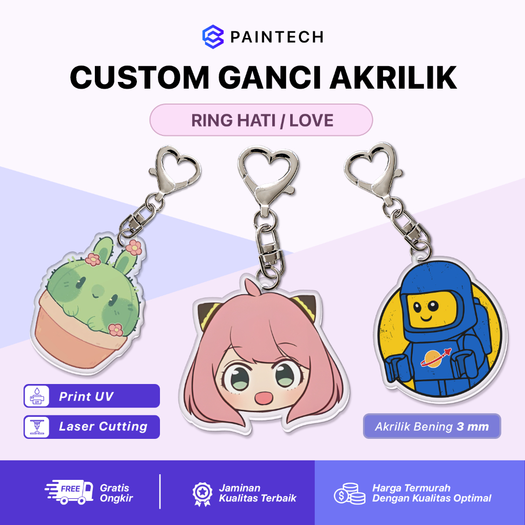 Jual [Min. 50 Pcs] Custom Gantungan Kunci | Keychain Acrylic | Ganci ...