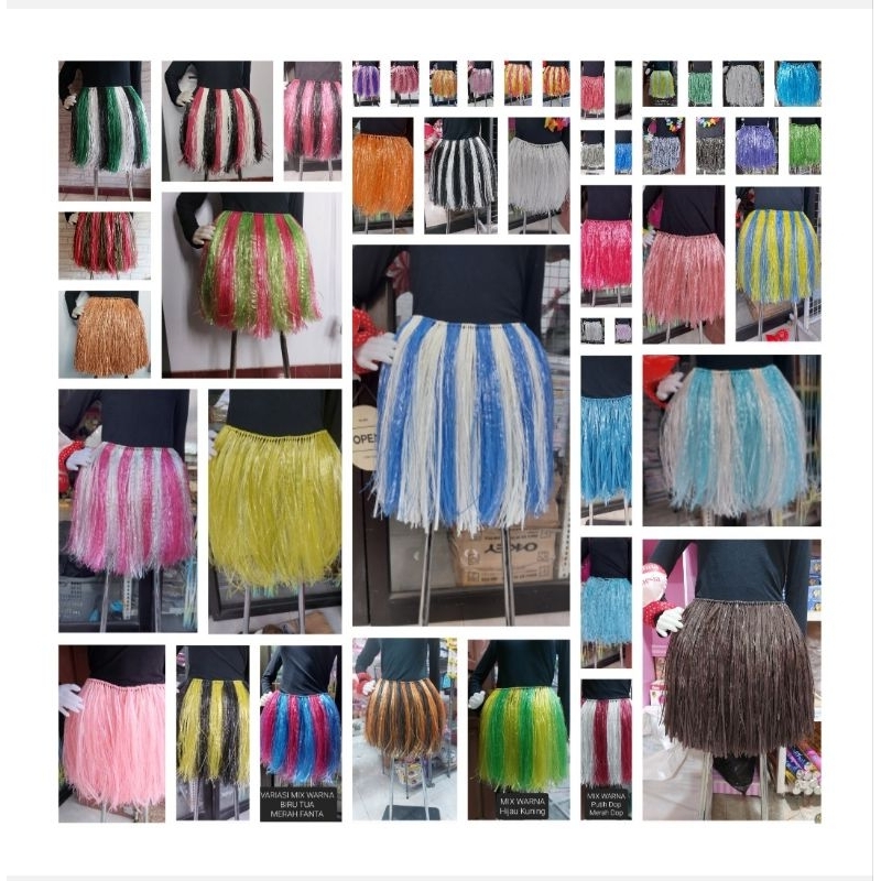Jual Rok Rumbai tali tafia/rok hula tali rafia HAND MADE 40 cm | Shopee ...