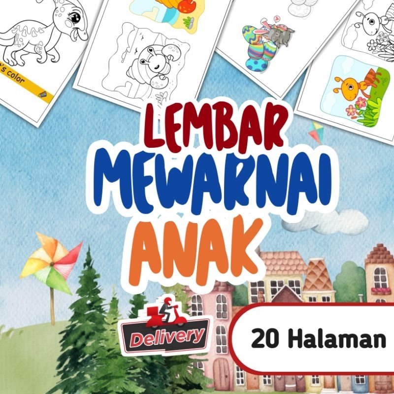 Jual Lembar Mewarnai Anak 20 Halaman A5 / A4 Worksheet Anak Lembar ...