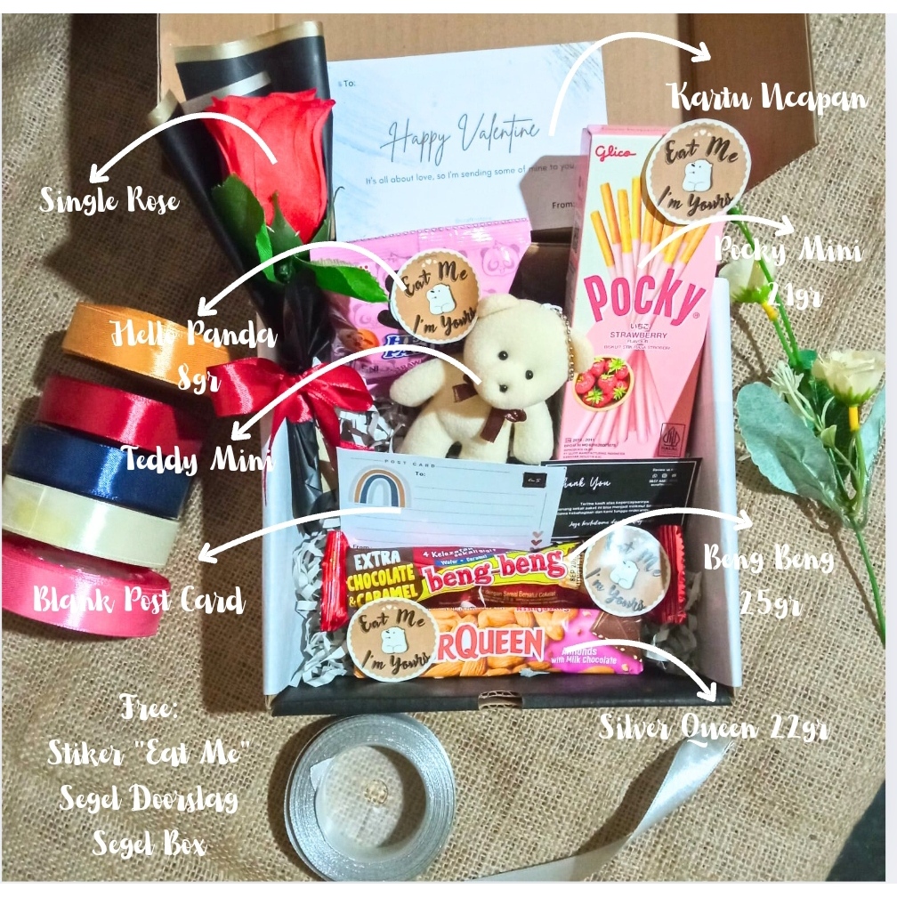 Jual TERMURAH Hampers Box Valentine Birtday Anniversary Snack Gift Box ...