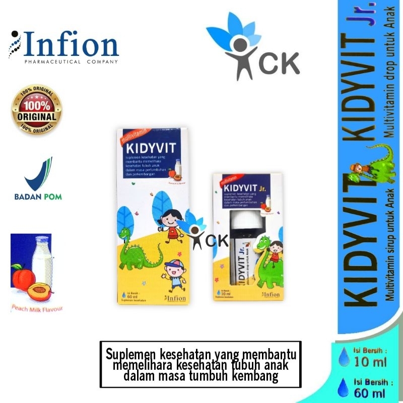 Jual KIDYVIT SYRUP 60 ML / KIDYVIT Jr. DROP 10 ML - multivitamin anak ...