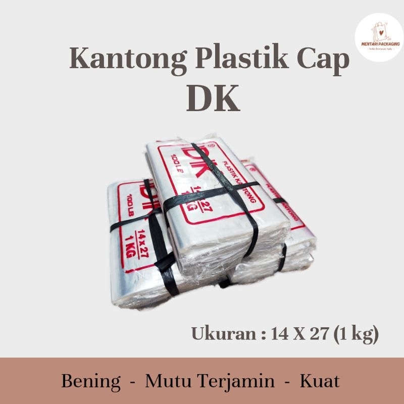 Jual Kantong Plastik DK 1 kg || Kantong Plastik Bening || Ukuran 14 X ...