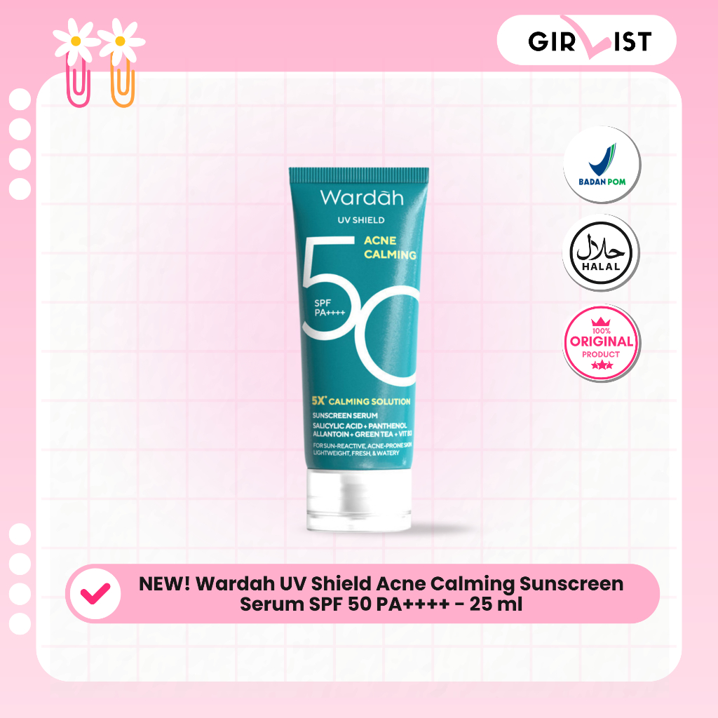 Jual Wardah UV Shield Acne Calming Sunscreen Serum SPF 50 PA++++ 25 ml | Shopee Indonesia