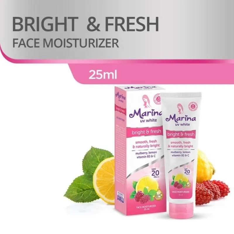 Jual MARINA FACE MOISTURIZER UV WHITE BRIGHT & FRESH SPF 20 PA ++ ( 25 ...