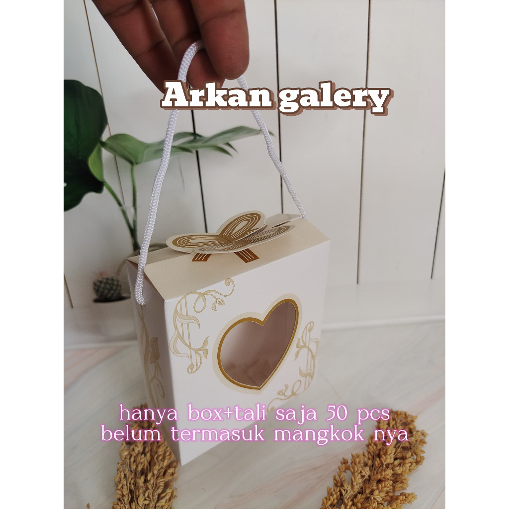 Jual isi 50 pcs box + tali untuk souvenir pernikahan mangkok bola ...