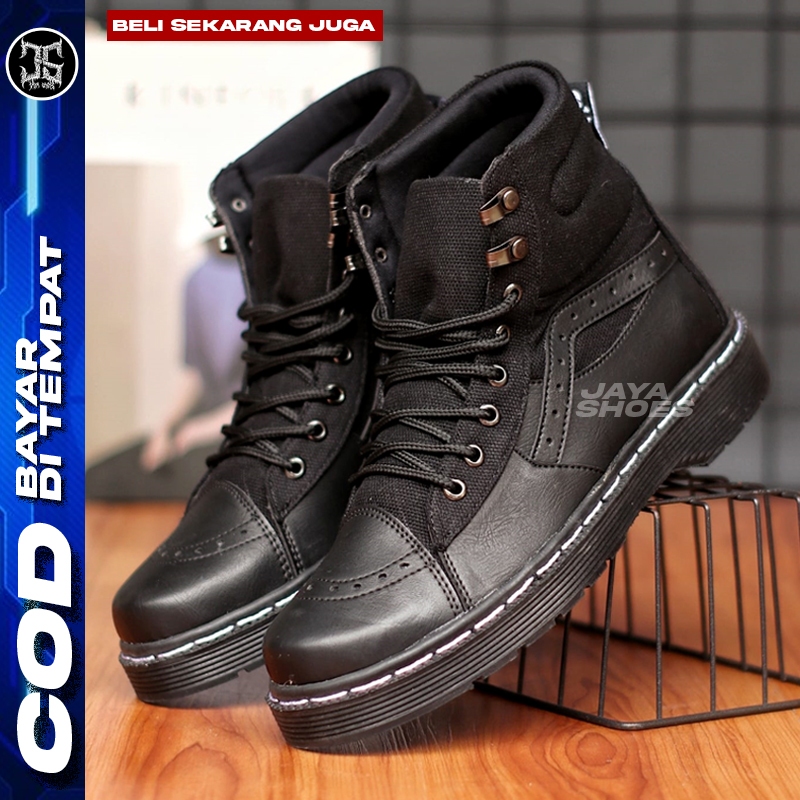 Jual Hebara Sepatu Docmart Pria Tinggi Hitam Boots Casual Original ...