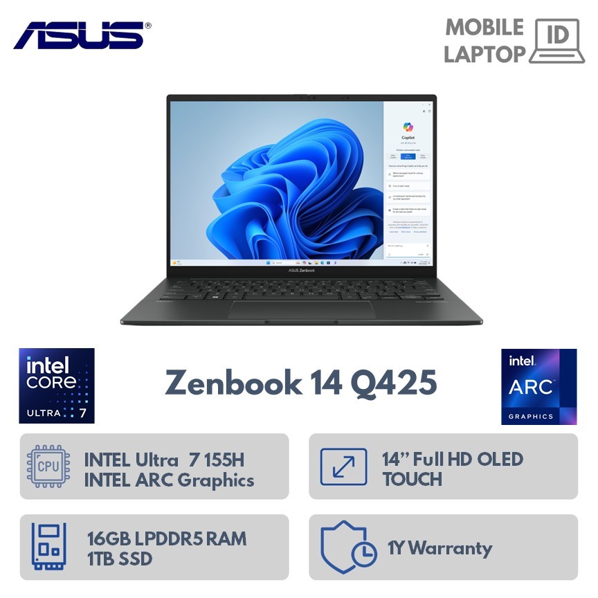 Jual Asus Zenbook 14 OLED Q425MA / UX3405MA TOUCH Ultra 7 155H Ram 16GB ...