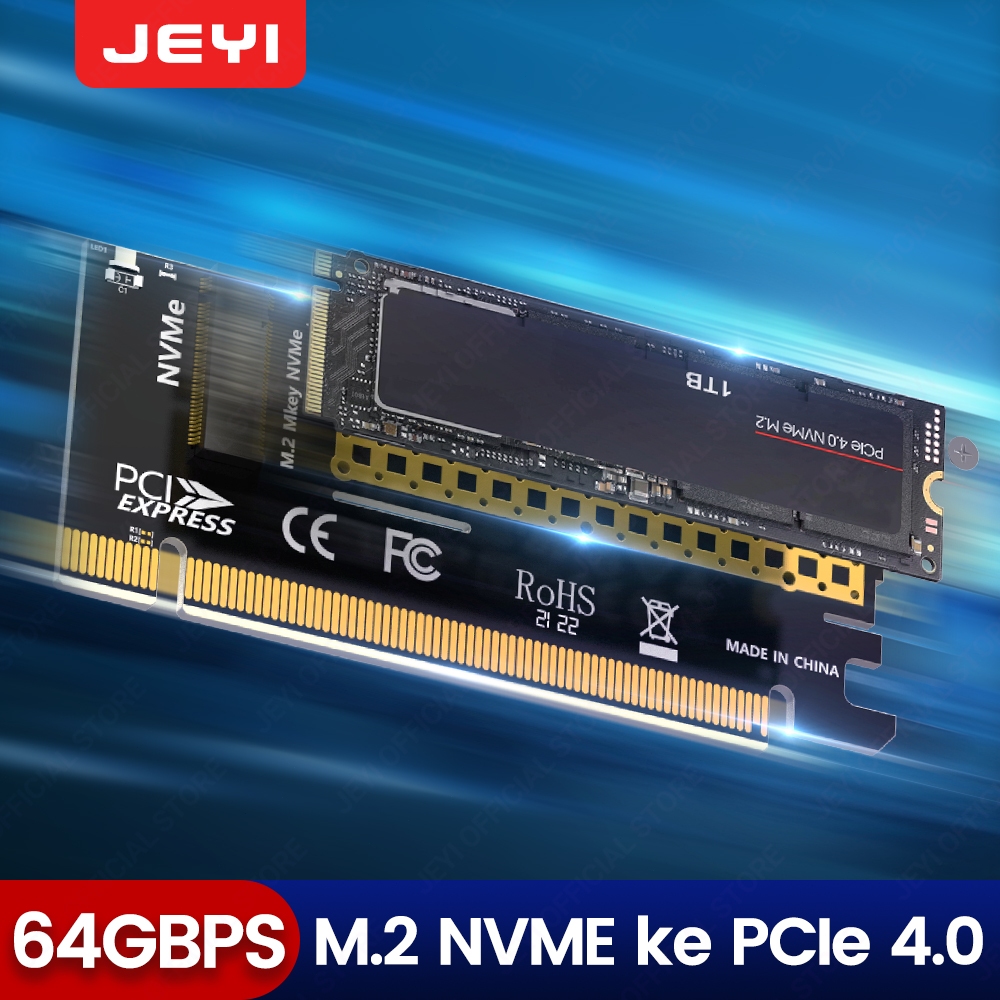 Jual JEYI Adaptor M.2 NVMe ke PCIe 4.0 x16, Kartu Ekspansi M.2 NVMe SSD ke PCIe 4.0, Mendukung ...