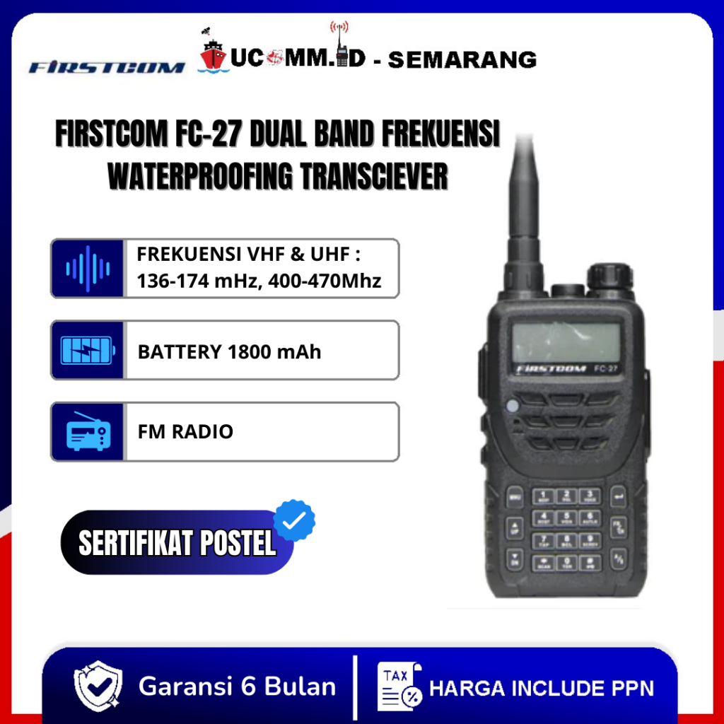Jual FIRSTCOM FC27 Dualband Waterproof HT Firstcom Fc 27 Fc-27 IP66 Original | Shopee Indonesia