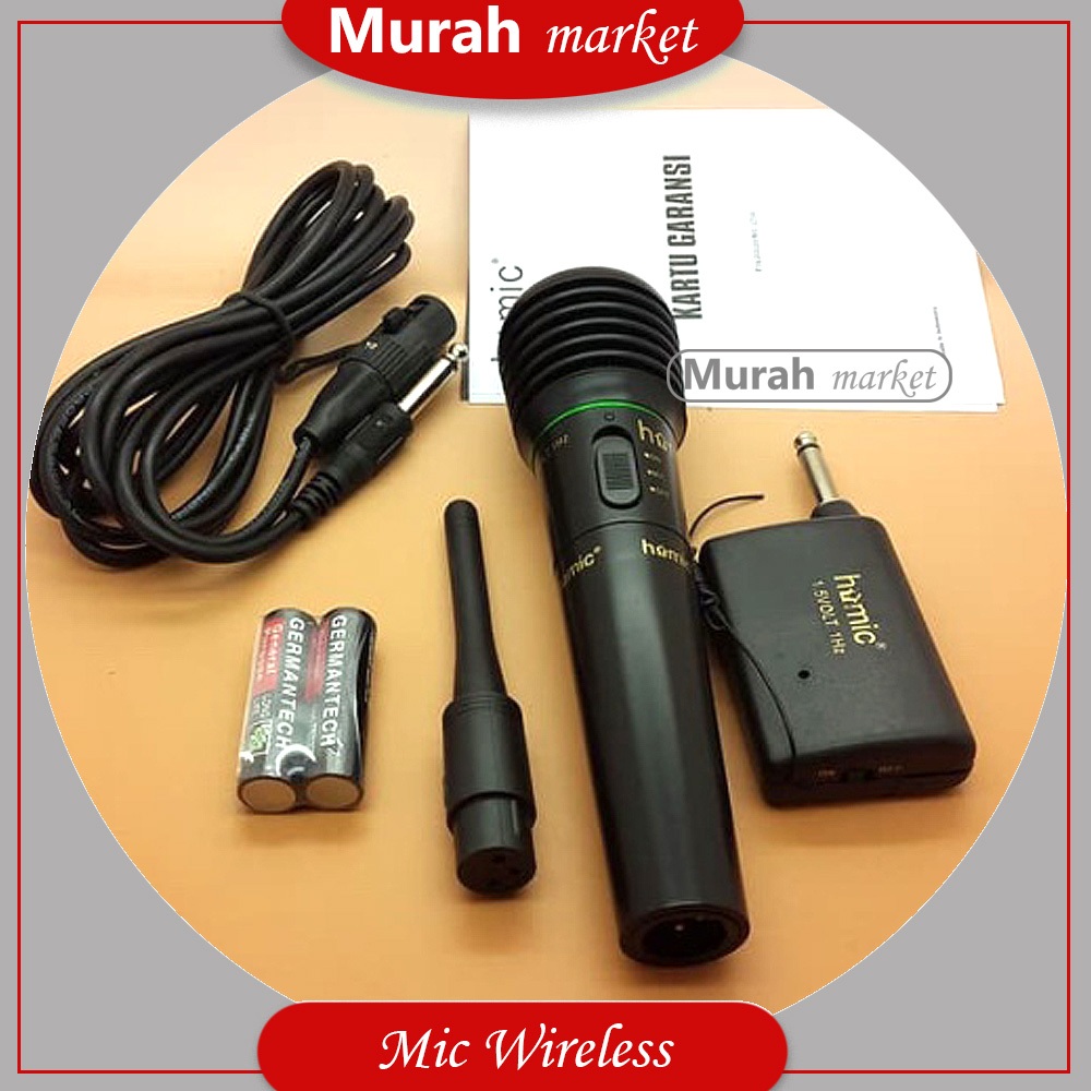 Jual Mic Wireless Microphone Homic HM 308 Mik Vokal Mikrofon Karaoke ...