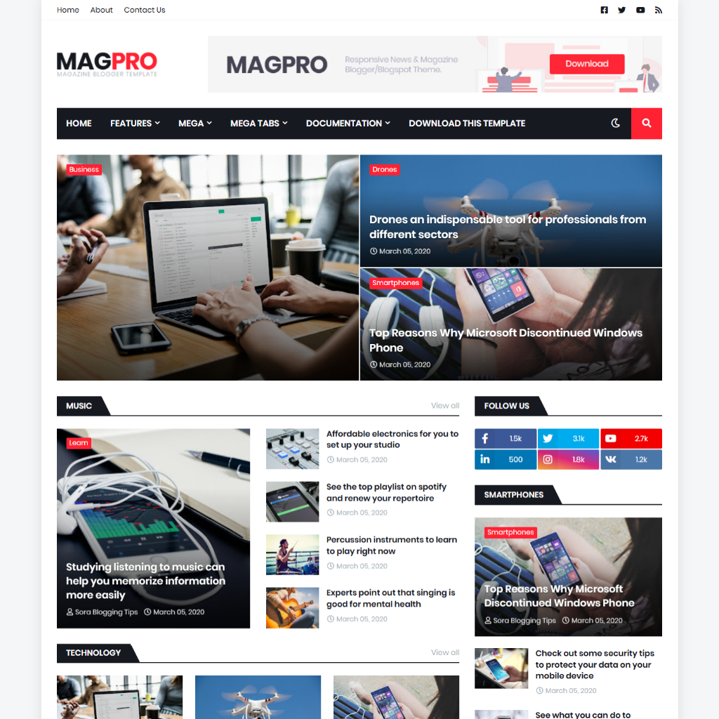 Jual MagPro - Responsive News & Magazine Blogger Template | Shopee ...