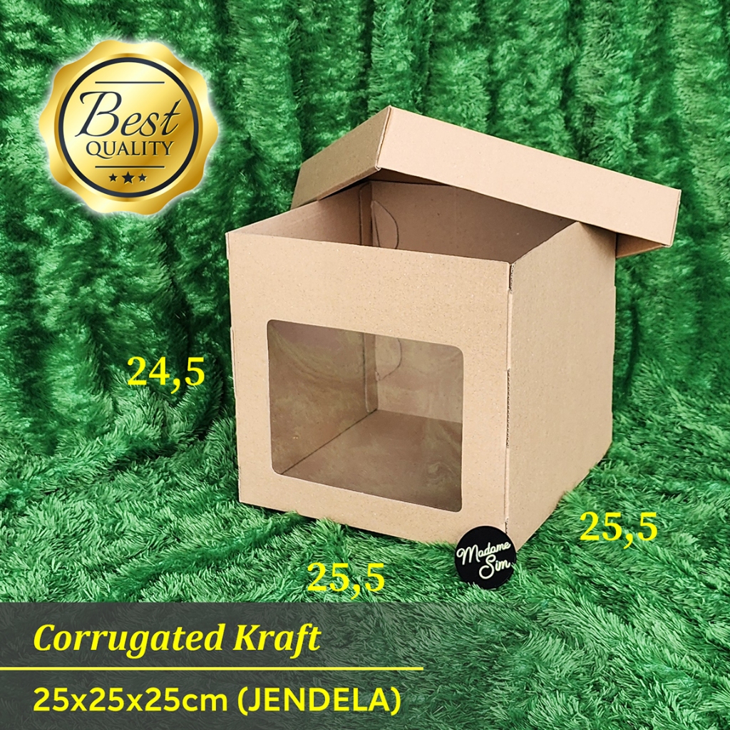 Jual KOTAK KUE - CAKE BOX 25x25x25 - JENDELA (ISI: 10 PCS) | Shopee ...