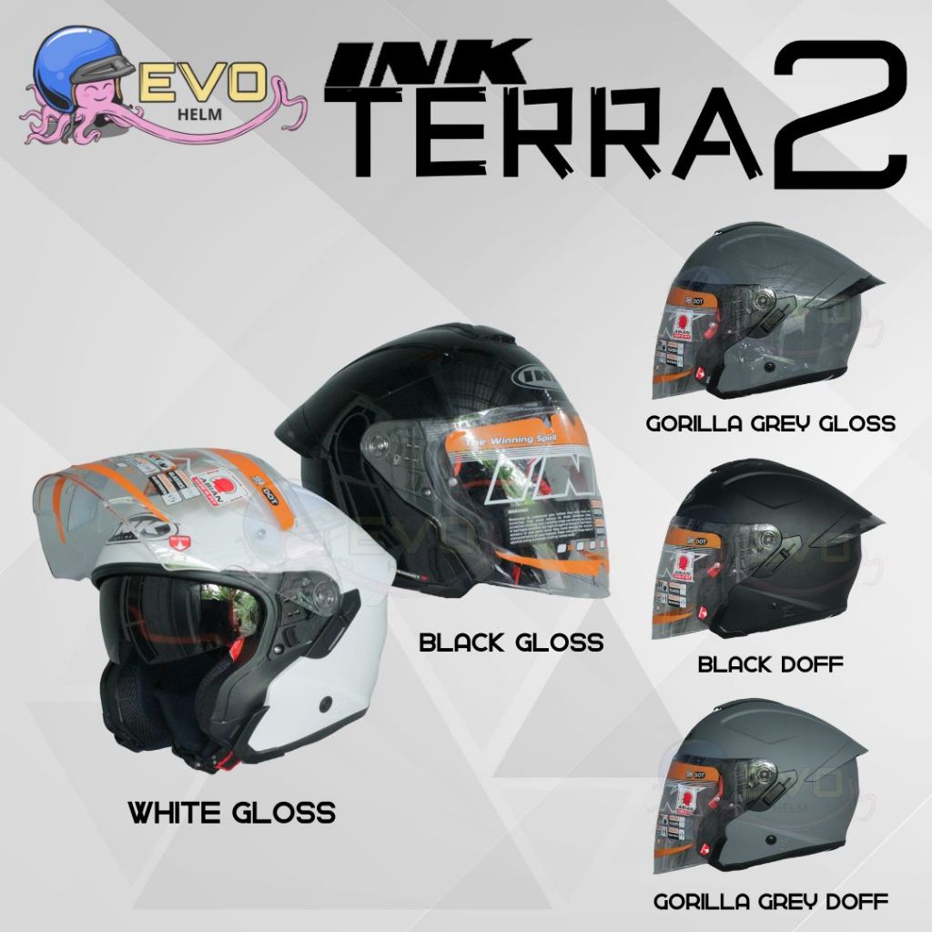 Jual HELM INK TERRA 2 SOLID HALF FACE PRIA & WANITA DEWASA KEREN ...