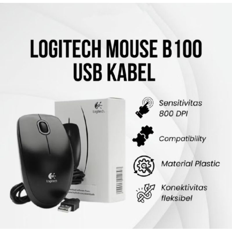 Jual Mouse Logitech B100 Kabel USB | Shopee Indonesia